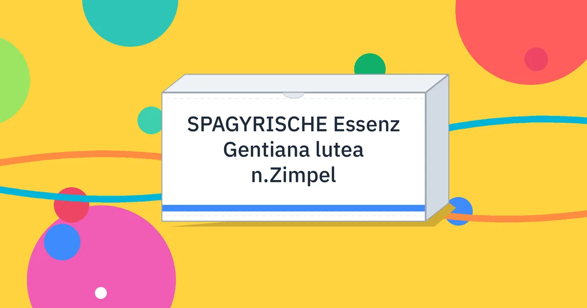 Symbolbild: Packung mit der Aufschrift SPAGYRISCHE Essenz Gentiana lutea n.Zimpel (PZN 00916874) – Verfügbarkeit und Bezug in Apotheken in Frankfurt am Main