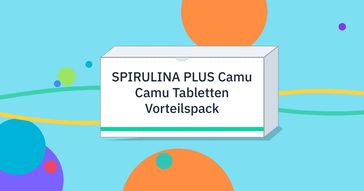 Symbolbild: Packung mit der Aufschrift SPIRULINA PLUS Camu Camu Tabletten Vorteilspack (PZN 12614204) – Verfügbarkeit und Bezug in Apotheken in Frankfurt am Main