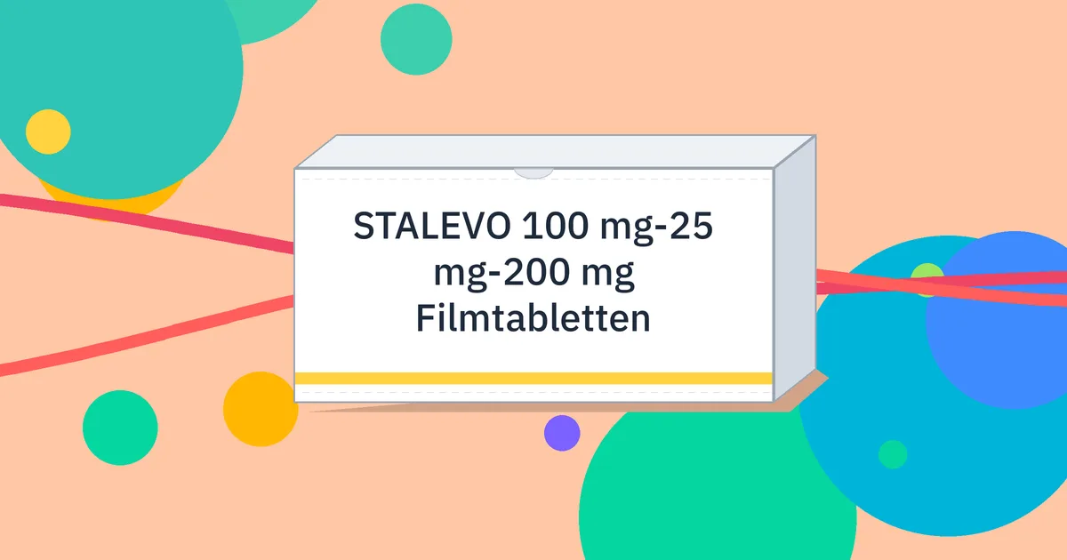 Symbolbild: Packung mit der Aufschrift STALEVO 100 mg-25 mg-200 mg Filmtabletten (PZN 17526491) – Verfügbarkeit und Bezug in Apotheken in Frankfurt am Main