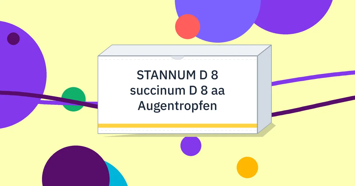 Symbolbild: Packung mit der Aufschrift STANNUM D 8 succinum D 8 aa Augentropfen (PZN 02448093) – Verfügbarkeit und Bezug in Apotheken in Frankfurt am Main