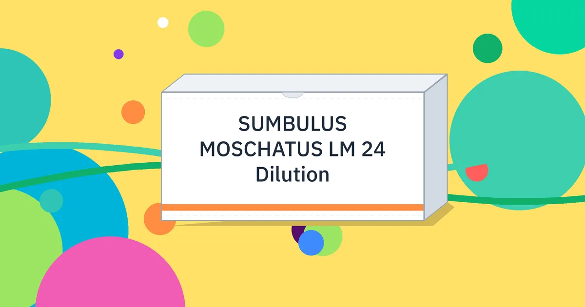 Symbolbild: Packung mit der Aufschrift SUMBULUS MOSCHATUS LM 24 Dilution (PZN 13210940) – Verfügbarkeit und Bezug in Apotheken in Frankfurt am Main