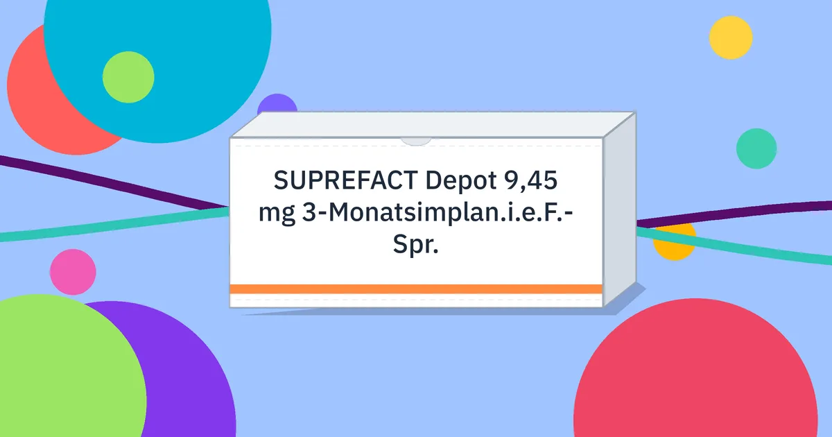 Symbolbild: Packung mit der Aufschrift SUPREFACT Depot 9,45 mg 3-Monatsimplan.i.e.F.-Spr. (PZN 14277998) – Verfügbarkeit und Bezug in Apotheken in Frankfurt am Main