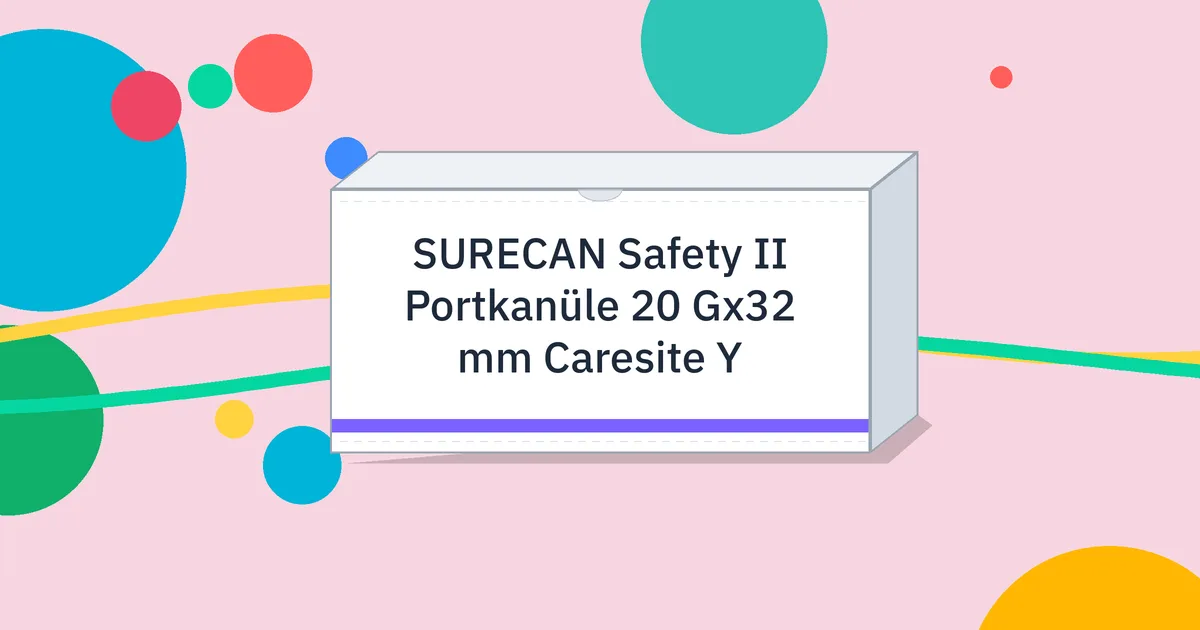 Symbolbild: Packung mit der Aufschrift SURECAN Safety II Portkanüle 20 Gx32 mm Caresite Y (PZN 12647586) – Verfügbarkeit und Bezug in Apotheken in Frankfurt am Main
