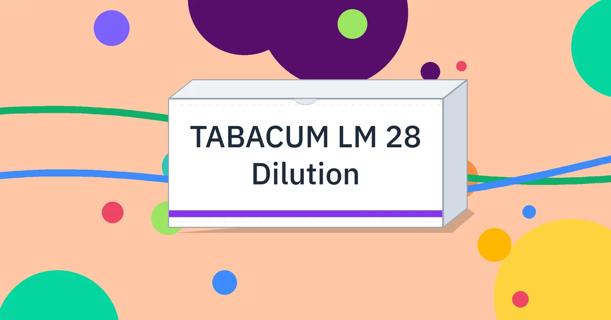 Symbolbild: Packung mit der Aufschrift TABACUM LM 28 Dilution (PZN 13212761) – Verfügbarkeit und Bezug in Apotheken in Frankfurt am Main