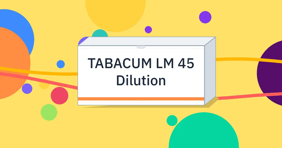 Symbolbild: Packung mit der Aufschrift TABACUM LM 45 Dilution (PZN 13212809) – Verfügbarkeit und Bezug in Apotheken in Frankfurt am Main