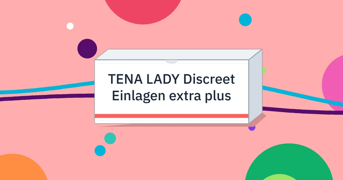 Symbolbild: Packung mit der Aufschrift TENA LADY Discreet Einlagen extra plus (PZN 17850978) – Verfügbarkeit und Bezug in Apotheken in Frankfurt am Main