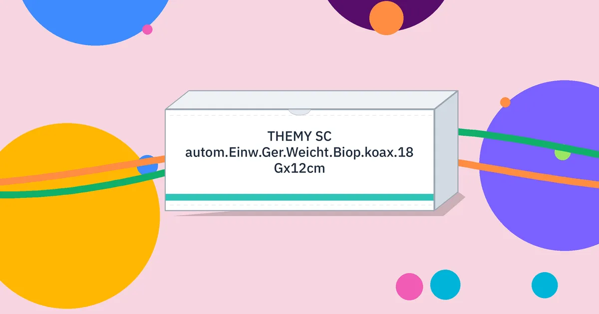 Symbolbild: Packung mit der Aufschrift THEMY SC autom.Einw.Ger.Weicht.Biop.koax.18 Gx12cm (PZN 19738553) – Verfügbarkeit und Bezug in Apotheken in Frankfurt am Main