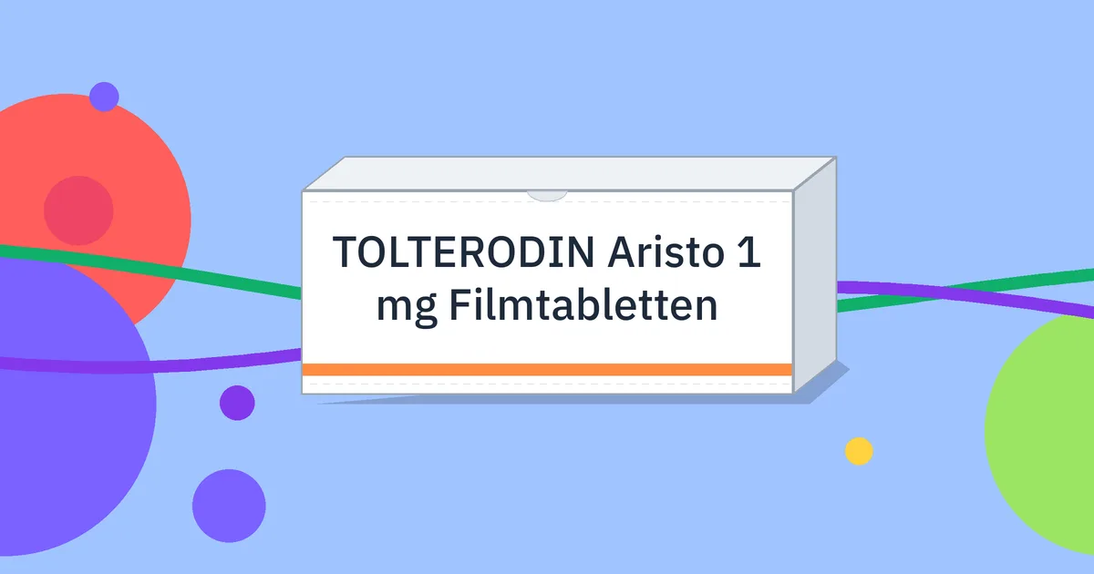 Symbolbild: Packung mit der Aufschrift TOLTERODIN Aristo 1 mg Filmtabletten (PZN 11595249) – Verfügbarkeit und Bezug in Apotheken in Frankfurt am Main