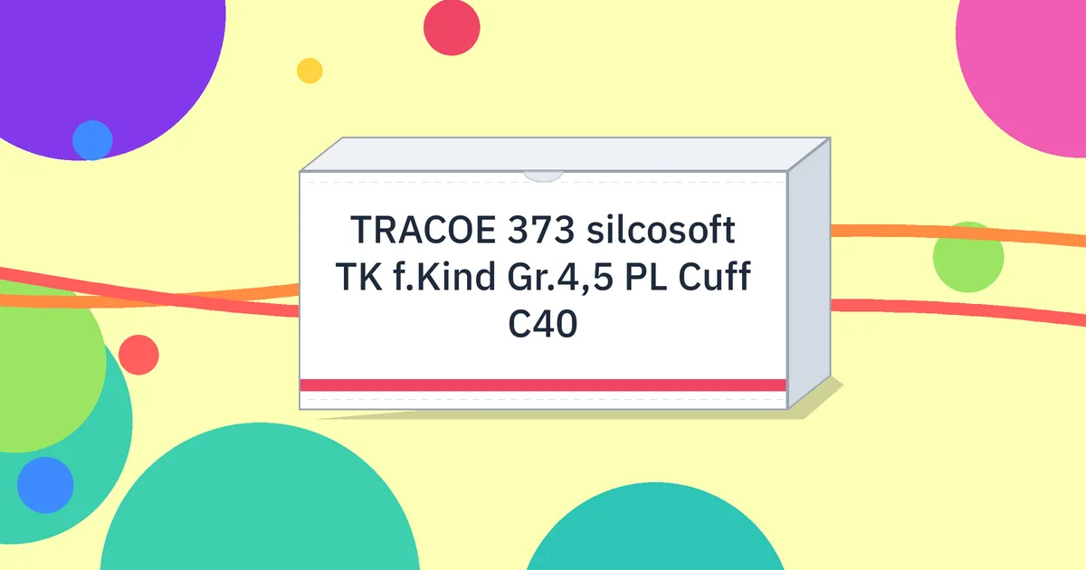 Symbolbild: Packung mit der Aufschrift TRACOE 373 silcosoft TK f.Kind Gr.4,5 PL Cuff C40 (PZN 14317338) – Verfügbarkeit und Bezug in Apotheken in Frankfurt am Main