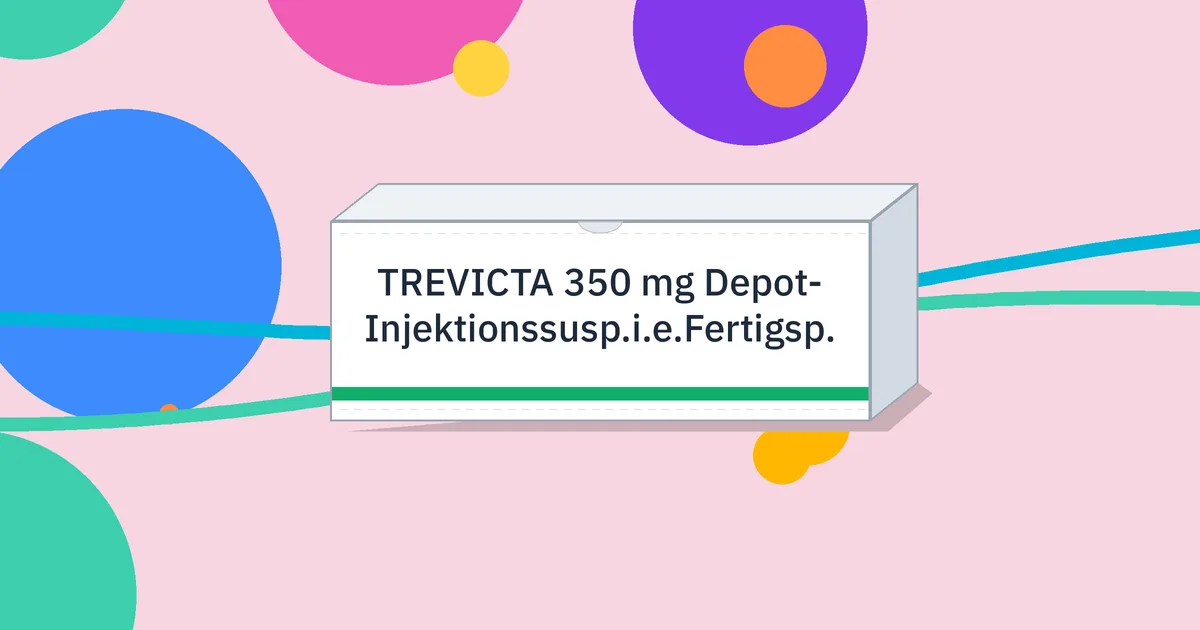 Symbolbild: Packung mit der Aufschrift TREVICTA 350 mg Depot-Injektionssusp.i.e.Fertigsp. (PZN 12899460) – Verfügbarkeit und Bezug in Apotheken in Frankfurt am Main