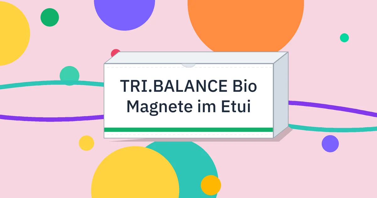 Symbolbild: Packung mit der Aufschrift TRI.BALANCE Bio Magnete im Etui (PZN 01547031) – Verfügbarkeit und Bezug in Apotheken in Frankfurt am Main
