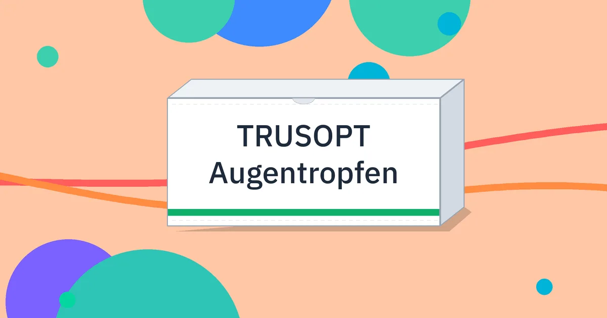 Symbolbild: Packung mit der Aufschrift TRUSOPT Augentropfen (PZN 03781564) – Verfügbarkeit und Bezug in Apotheken in Frankfurt am Main