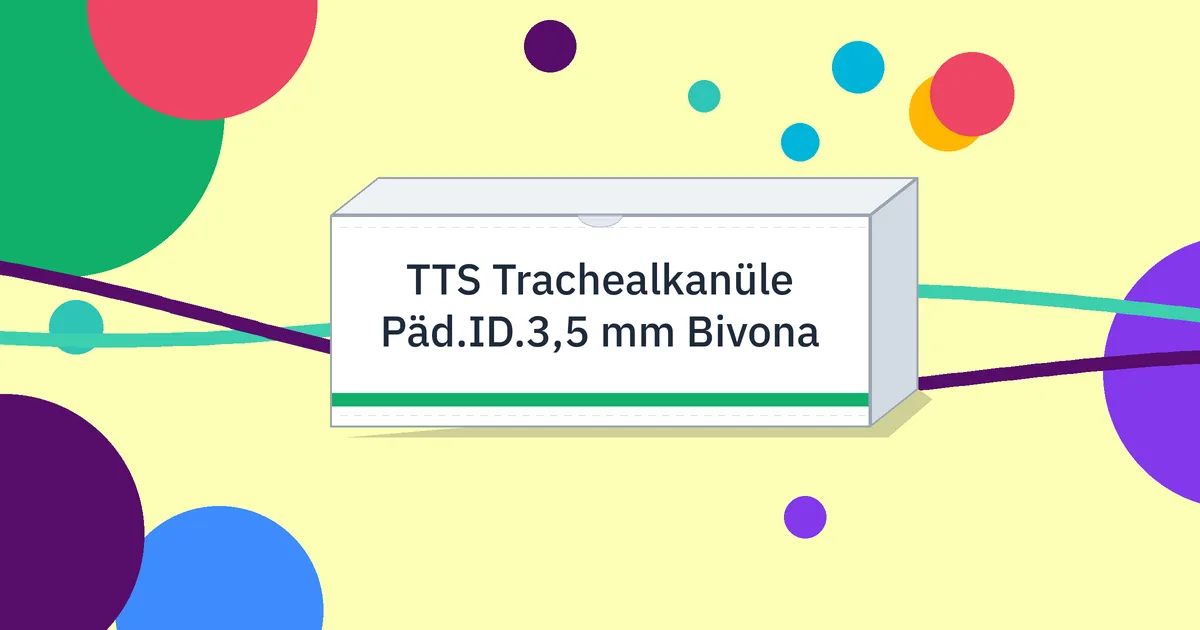 Symbolbild: Packung mit der Aufschrift TTS Trachealkanüle Päd.ID.3,5 mm Bivona (PZN 02257163) – Verfügbarkeit und Bezug in Apotheken in Frankfurt am Main