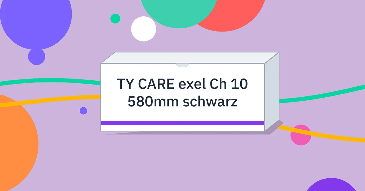 Symbolbild: Packung mit der Aufschrift TY CARE exel Ch 10 580mm schwarz (PZN 00812241) – Verfügbarkeit und Bezug in Apotheken in Frankfurt am Main