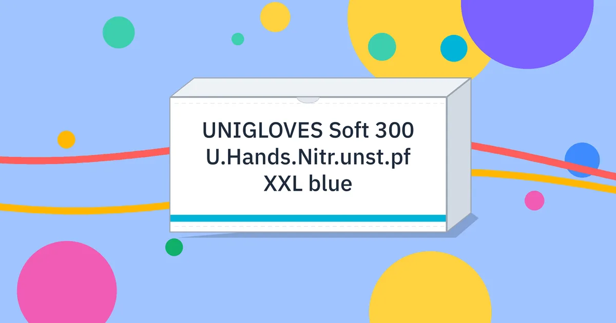 Symbolbild: Packung mit der Aufschrift UNIGLOVES Soft 300 U.Hands.Nitr.unst.pf XXL blue (PZN 18102445) – Verfügbarkeit und Bezug in Apotheken in Frankfurt am Main