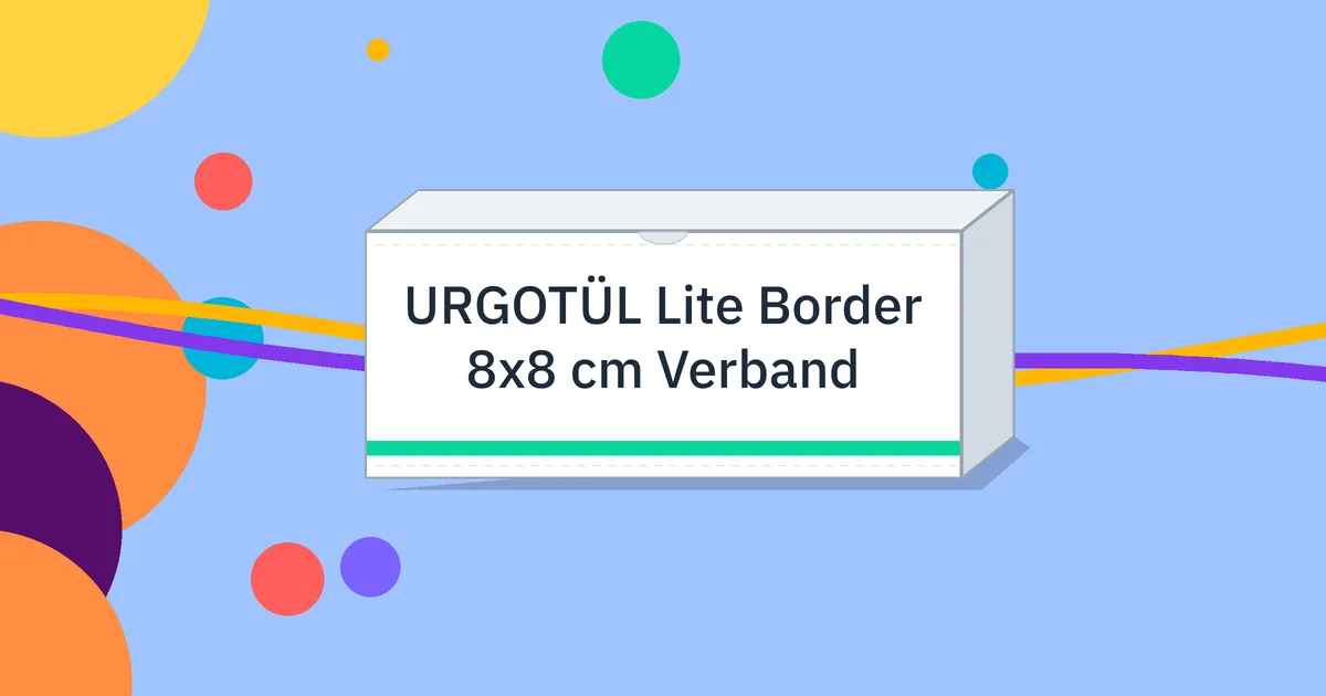 Symbolbild: Packung mit der Aufschrift URGOTÜL Lite Border 8x8 cm Verband (PZN 18377277) – Verfügbarkeit und Bezug in Apotheken in Frankfurt am Main