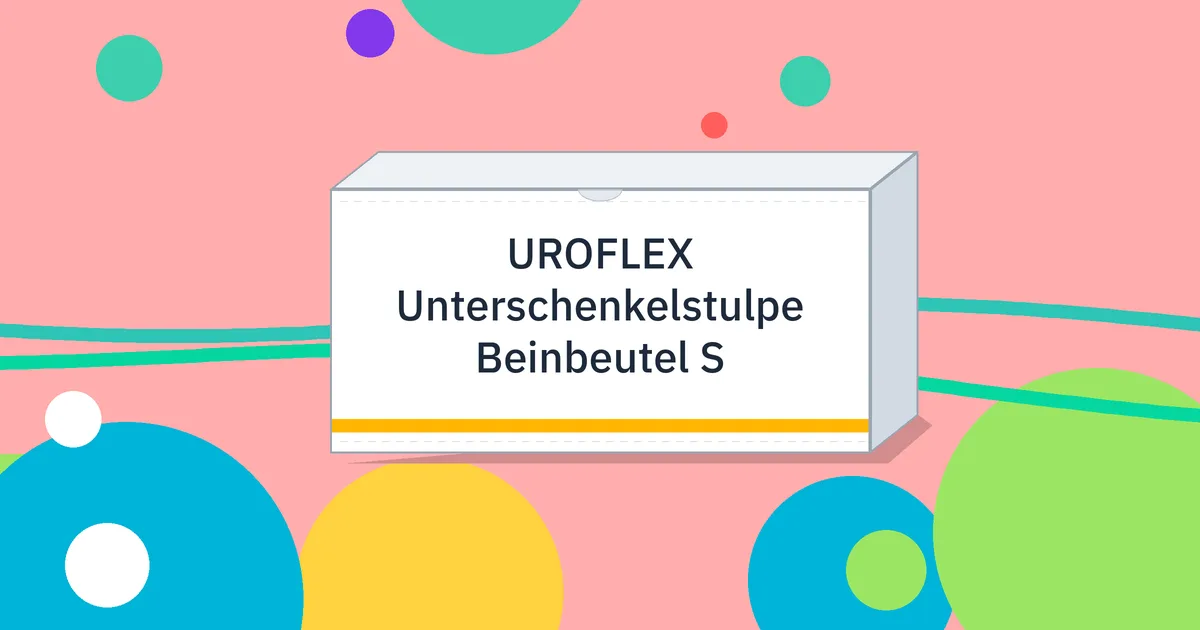 Symbolbild: Packung mit der Aufschrift UROFLEX Unterschenkelstulpe Beinbeutel S (PZN 19892478) – Verfügbarkeit und Bezug in Apotheken in Frankfurt am Main