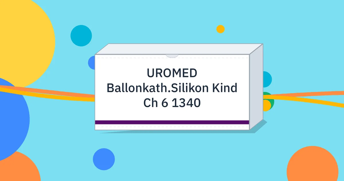 Symbolbild: Packung mit der Aufschrift UROMED Ballonkath.Silikon Kind Ch 6 1340 (PZN 03280827) – Verfügbarkeit und Bezug in Apotheken in Frankfurt am Main