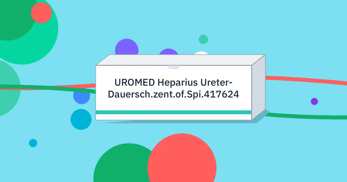 Symbolbild: Packung mit der Aufschrift UROMED Heparius Ureter-Dauersch.zent.of.Spi.417624 (PZN 11370786) – Verfügbarkeit und Bezug in Apotheken in Frankfurt am Main