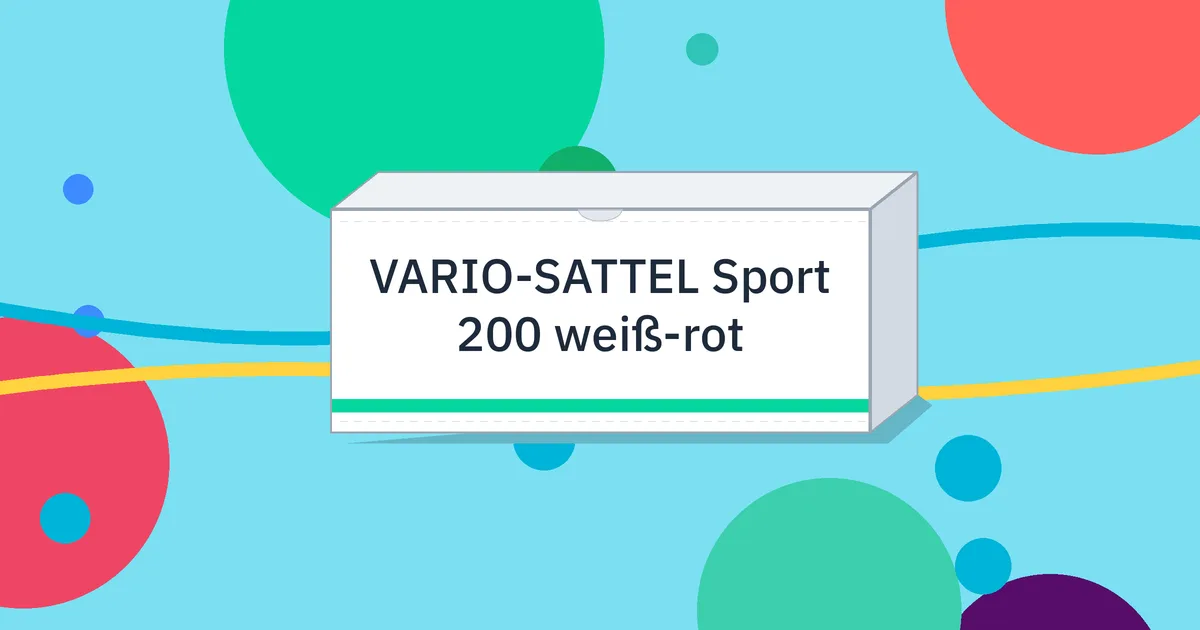 Symbolbild: Packung mit der Aufschrift VARIO-SATTEL Sport 200 weiß-rot (PZN 03904009) – Verfügbarkeit und Bezug in Apotheken in Frankfurt am Main