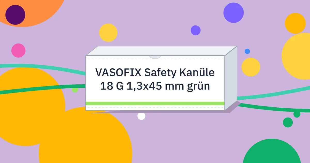 Symbolbild: Packung mit der Aufschrift VASOFIX Safety Kanüle 18 G 1,3x45 mm grün (PZN 11178209) – Verfügbarkeit und Bezug in Apotheken in Frankfurt am Main