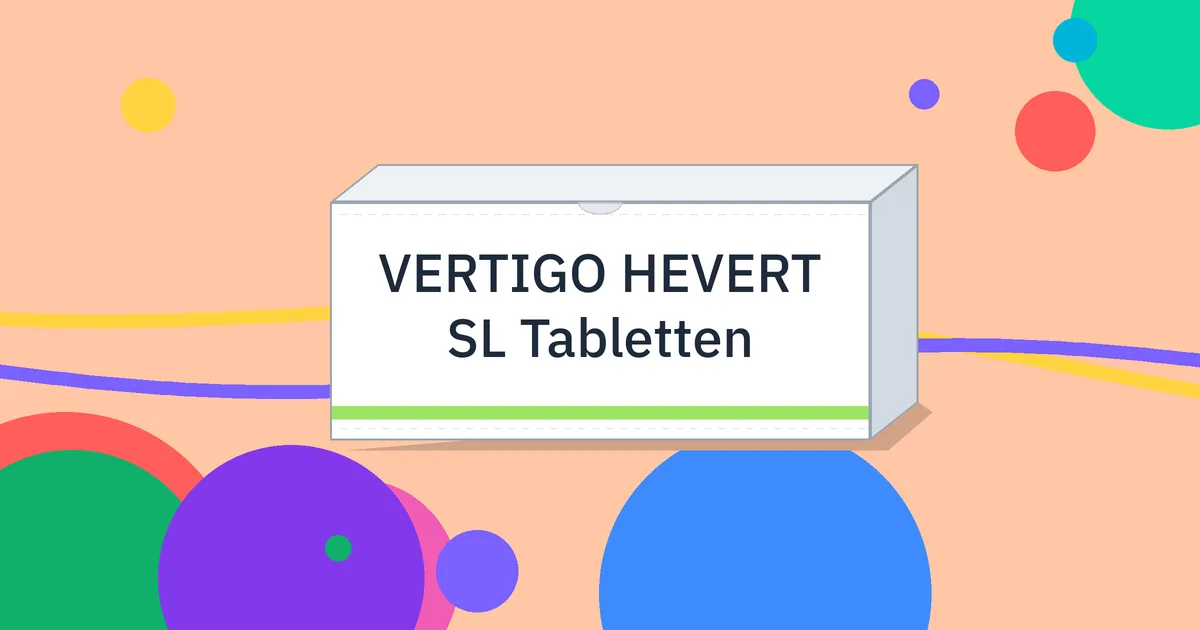 Symbolbild: Packung mit der Aufschrift VERTIGO HEVERT SL Tabletten (PZN 19724692) – Verfügbarkeit und Bezug in Apotheken in Frankfurt am Main
