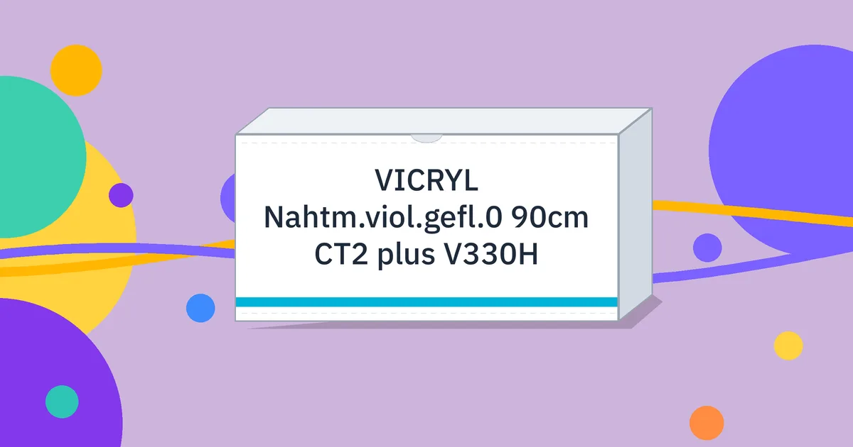Symbolbild: Packung mit der Aufschrift VICRYL Nahtm.viol.gefl.0 90cm CT2 plus V330H (PZN 16392870) – Verfügbarkeit und Bezug in Apotheken in Frankfurt am Main