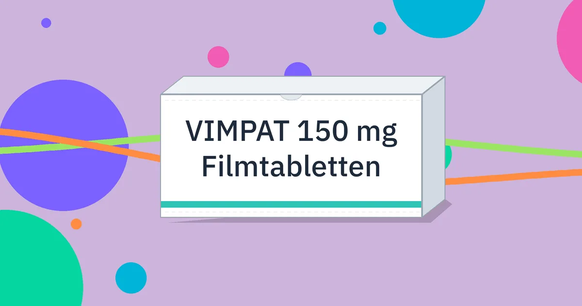Symbolbild: Packung mit der Aufschrift VIMPAT 150 mg Filmtabletten (PZN 19484058) – Verfügbarkeit und Bezug in Apotheken in Frankfurt am Main