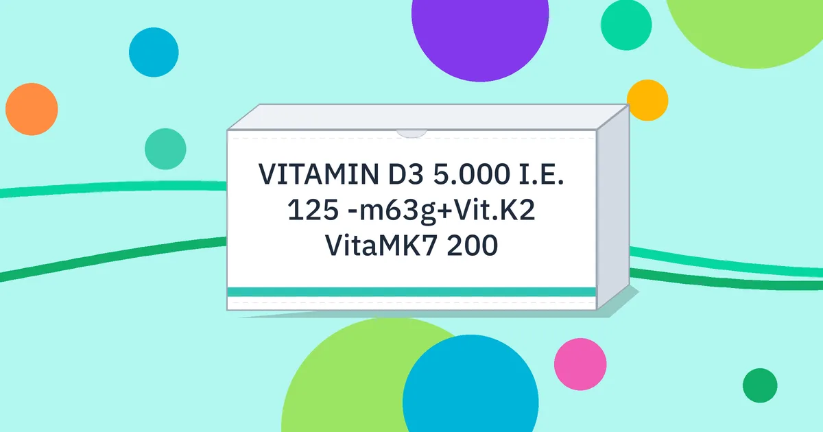Symbolbild: Packung mit der Aufschrift VITAMIN D3 5.000 I.E. 125 -m63g+Vit.K2 VitaMK7 200 (PZN 15869229) – Verfügbarkeit und Bezug in Apotheken in Frankfurt am Main