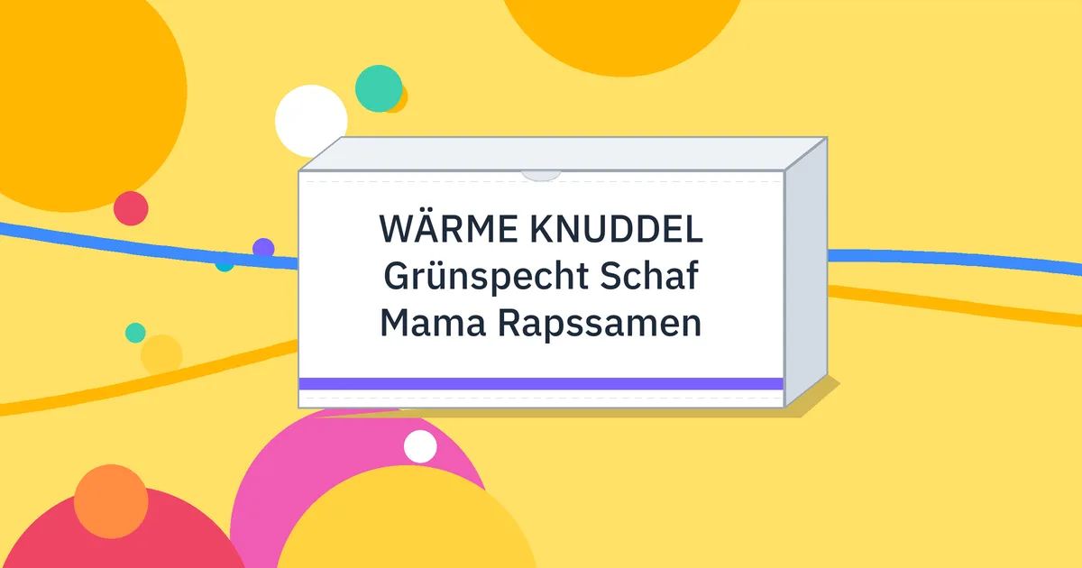 Symbolbild: Packung mit der Aufschrift WÄRME KNUDDEL Grünspecht Schaf Mama Rapssamen (PZN 12608586) – Verfügbarkeit und Bezug in Apotheken in Frankfurt am Main