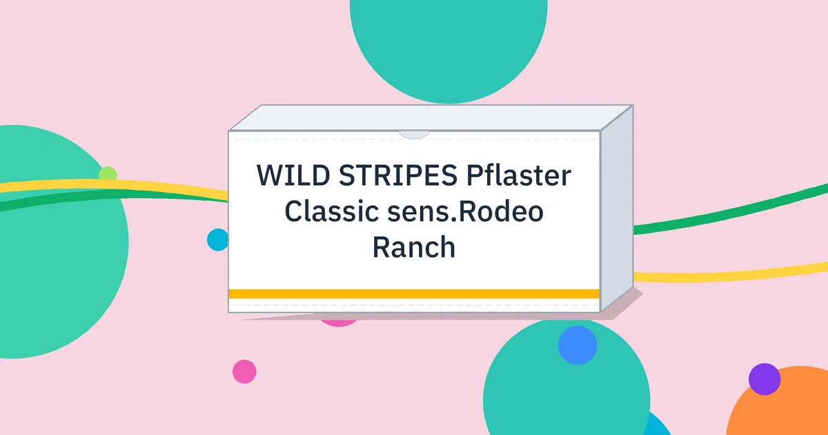 Symbolbild: Packung mit der Aufschrift WILD STRIPES Pflaster Classic sens.Rodeo Ranch (PZN 20355076) – Verfügbarkeit und Bezug in Apotheken in Frankfurt am Main