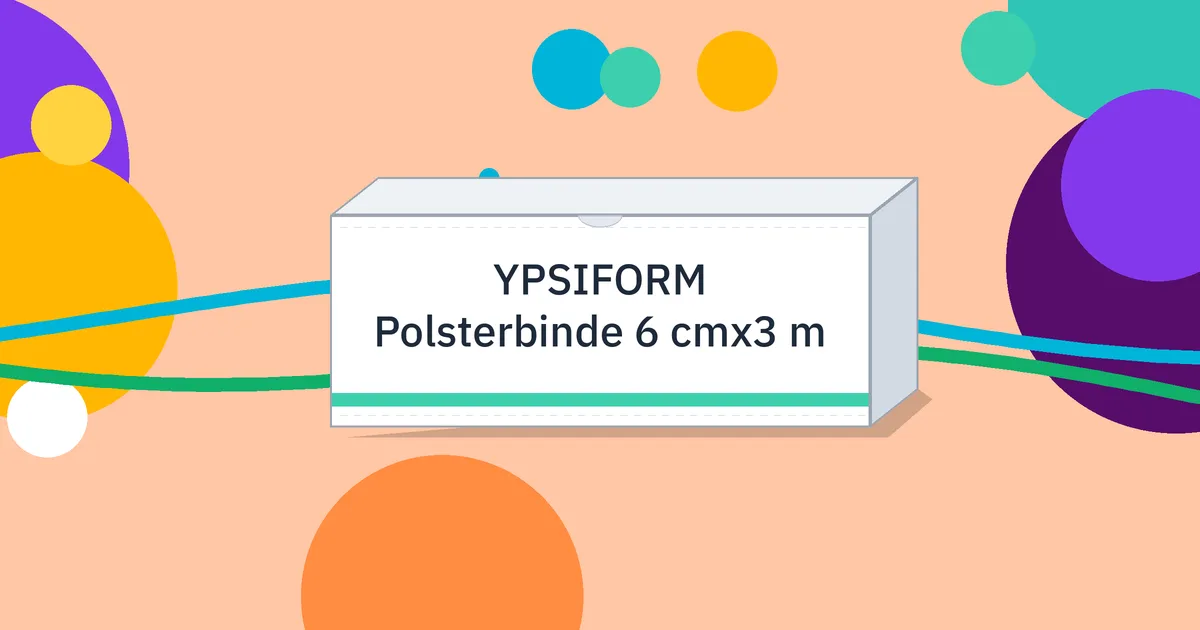Symbolbild: Packung mit der Aufschrift YPSIFORM Polsterbinde 6 cmx3 m (PZN 06470014) – Verfügbarkeit und Bezug in Apotheken in Frankfurt am Main