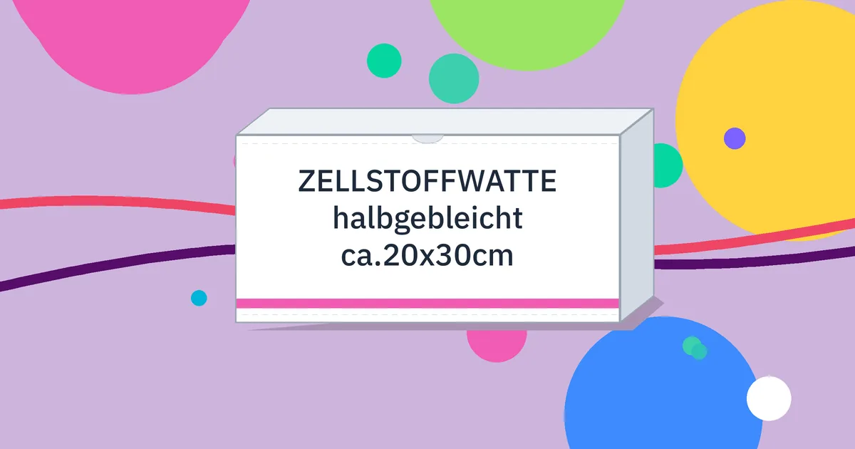 Symbolbild: Packung mit der Aufschrift ZELLSTOFFWATTE halbgebleicht ca.20x30cm (PZN 04239608) – Verfügbarkeit und Bezug in Apotheken in Frankfurt am Main
