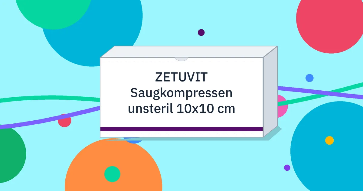 Symbolbild: Packung mit der Aufschrift ZETUVIT Saugkompressen unsteril 10x10 cm (PZN 17581805) – Verfügbarkeit und Bezug in Apotheken in Frankfurt am Main
