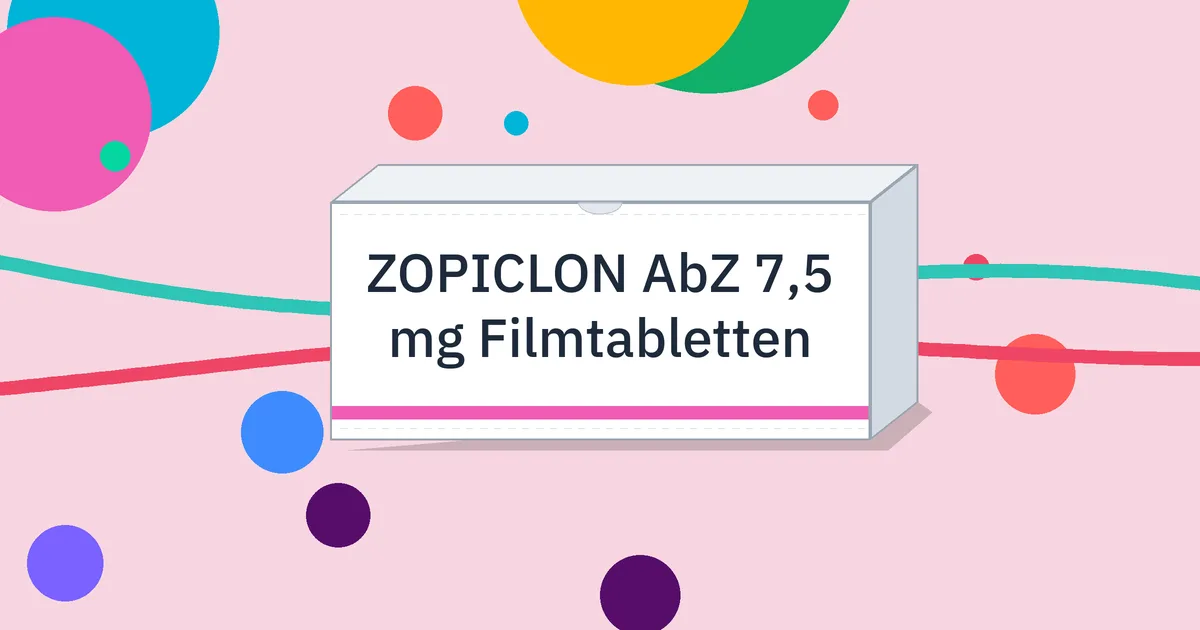 Symbolbild: Packung mit der Aufschrift ZOPICLON AbZ 7,5 mg Filmtabletten (PZN 01830790) – Verfügbarkeit und Bezug in Apotheken in Frankfurt am Main