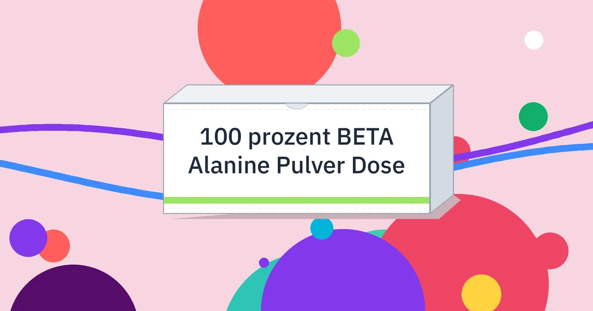 Symbolbild: Packung mit der Aufschrift 100 prozent BETA Alanine Pulver Dose (PZN 09319387) – Verfügbarkeit und Bezug in Apotheken in Frankfurt am Main