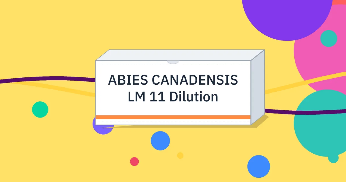 Symbolbild: Packung mit der Aufschrift ABIES CANADENSIS LM 11 Dilution (PZN 13259432) – Verfügbarkeit und Bezug in Apotheken in Frankfurt am Main