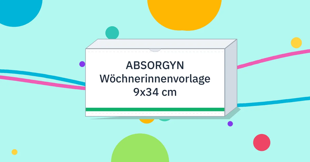 Symbolbild: Packung mit der Aufschrift ABSORGYN Wöchnerinnenvorlage 9x34 cm (PZN 09313858) – Verfügbarkeit und Bezug in Apotheken in Frankfurt am Main