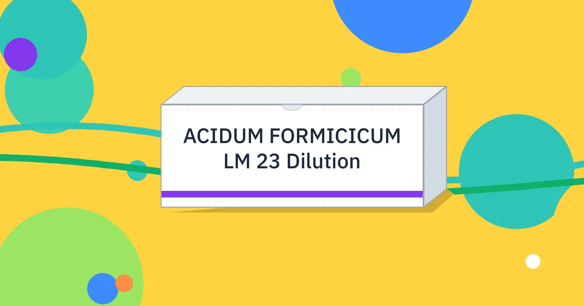 Symbolbild: Packung mit der Aufschrift ACIDUM FORMICICUM LM 23 Dilution (PZN 12752024) – Verfügbarkeit und Bezug in Apotheken in Frankfurt am Main