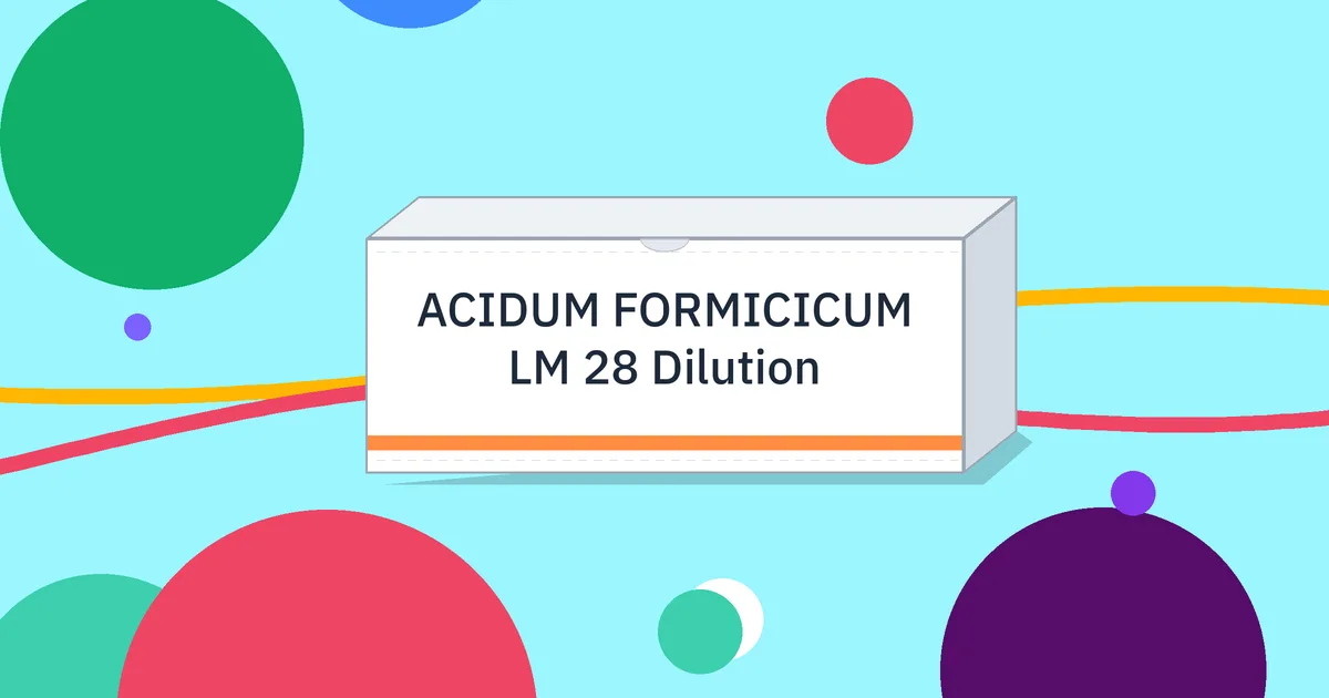Symbolbild: Packung mit der Aufschrift ACIDUM FORMICICUM LM 28 Dilution (PZN 12752082) – Verfügbarkeit und Bezug in Apotheken in Frankfurt am Main