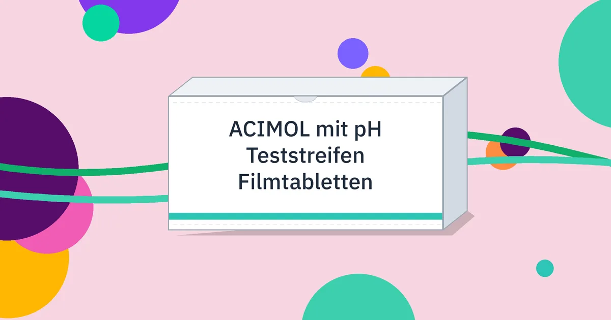 Symbolbild: Packung mit der Aufschrift ACIMOL mit pH Teststreifen Filmtabletten (PZN 02766309) – Verfügbarkeit und Bezug in Apotheken in Frankfurt am Main