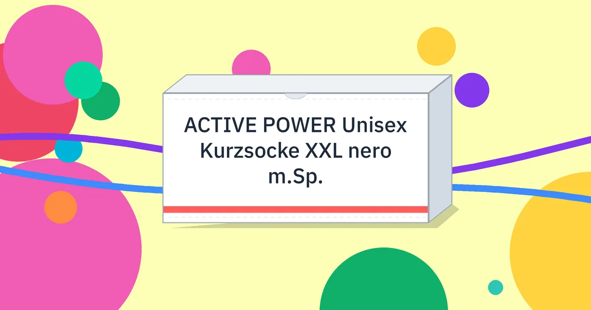 Symbolbild: Packung mit der Aufschrift ACTIVE POWER Unisex Kurzsocke XXL nero m.Sp. (PZN 16194503) – Verfügbarkeit und Bezug in Apotheken in Frankfurt am Main