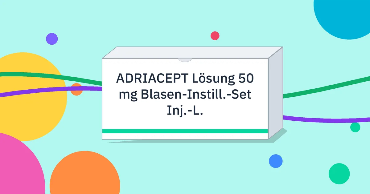 Symbolbild: Packung mit der Aufschrift ADRIACEPT Lösung 50 mg Blasen-Instill.-Set Inj.-L. (PZN 18676169) – Verfügbarkeit und Bezug in Apotheken in Frankfurt am Main