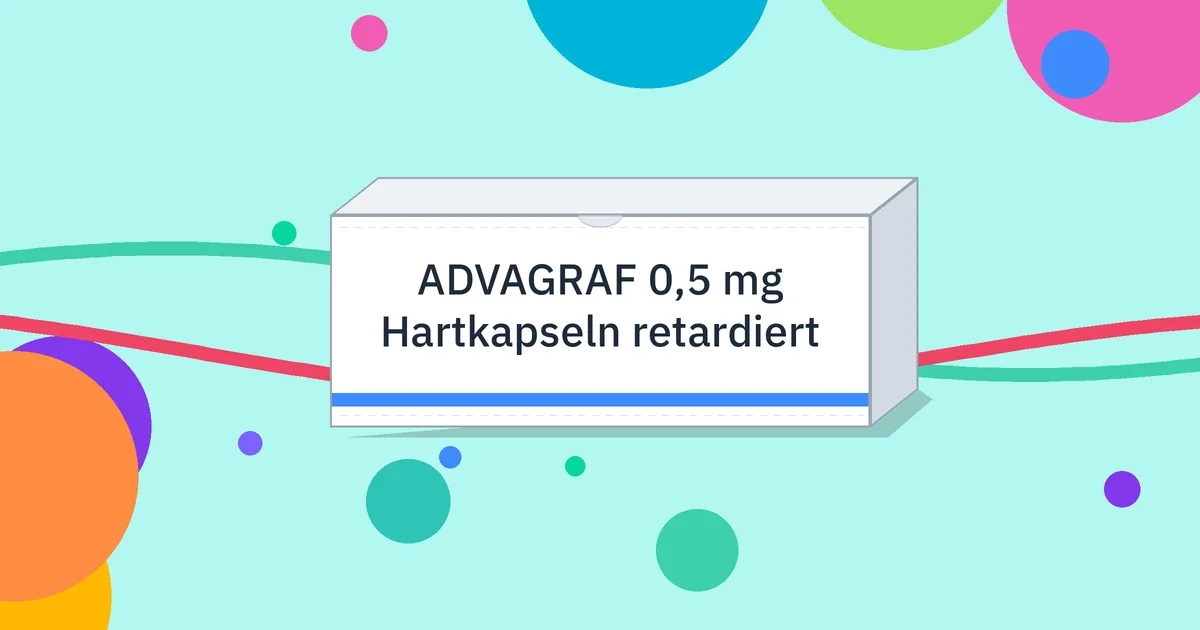 Symbolbild: Packung mit der Aufschrift ADVAGRAF 0,5 mg Hartkapseln retardiert (PZN 11179350) – Verfügbarkeit und Bezug in Apotheken in Frankfurt am Main