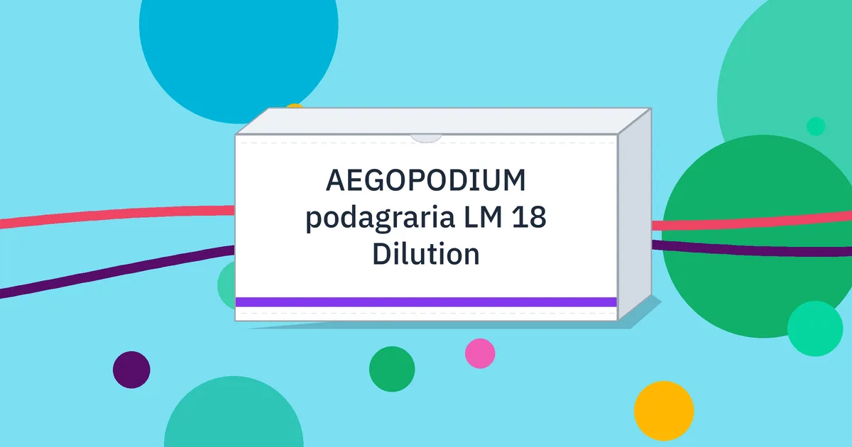 Symbolbild: Packung mit der Aufschrift AEGOPODIUM podagraria LM 18 Dilution (PZN 13298426) – Verfügbarkeit und Bezug in Apotheken in Frankfurt am Main