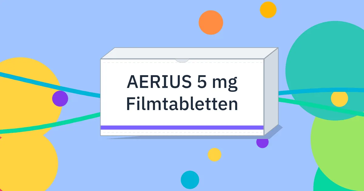 Symbolbild: Packung mit der Aufschrift AERIUS 5 mg Filmtabletten (PZN 05124480) – Verfügbarkeit und Bezug in Apotheken in Frankfurt am Main
