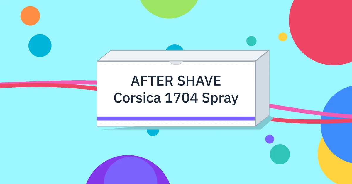 Symbolbild: Packung mit der Aufschrift AFTER SHAVE Corsica 1704 Spray (PZN 20172772) – Verfügbarkeit und Bezug in Apotheken in Frankfurt am Main