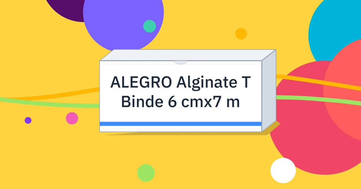 Symbolbild: Packung mit der Aufschrift ALEGRO Alginate T Binde 6 cmx7 m (PZN 01882539) – Verfügbarkeit und Bezug in Apotheken in Frankfurt am Main