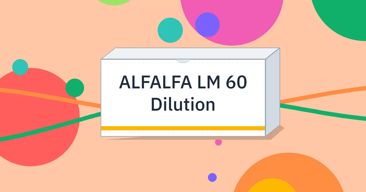 Symbolbild: Packung mit der Aufschrift ALFALFA LM 60 Dilution (PZN 13310423) – Verfügbarkeit und Bezug in Apotheken in Frankfurt am Main