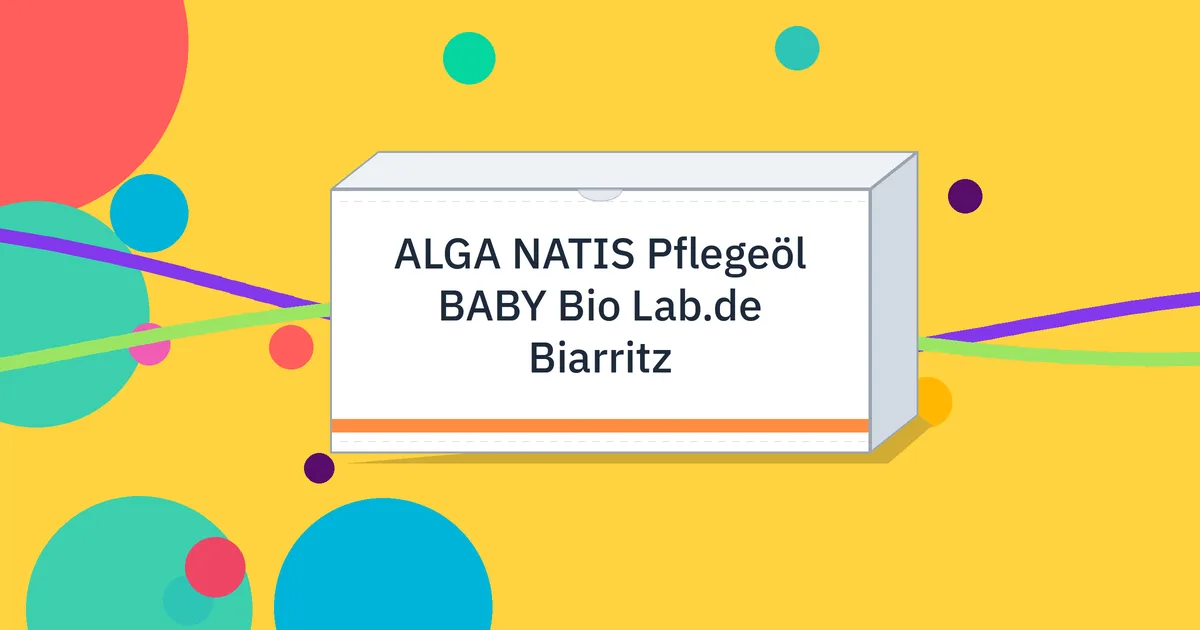 Symbolbild: Packung mit der Aufschrift ALGA NATIS Pflegeöl BABY Bio Lab.de Biarritz (PZN 16586893) – Verfügbarkeit und Bezug in Apotheken in Frankfurt am Main